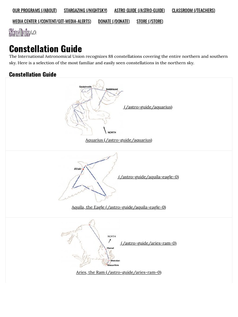 Constellation Guide - StarDate Online | PDF | Zodiac | Constellation