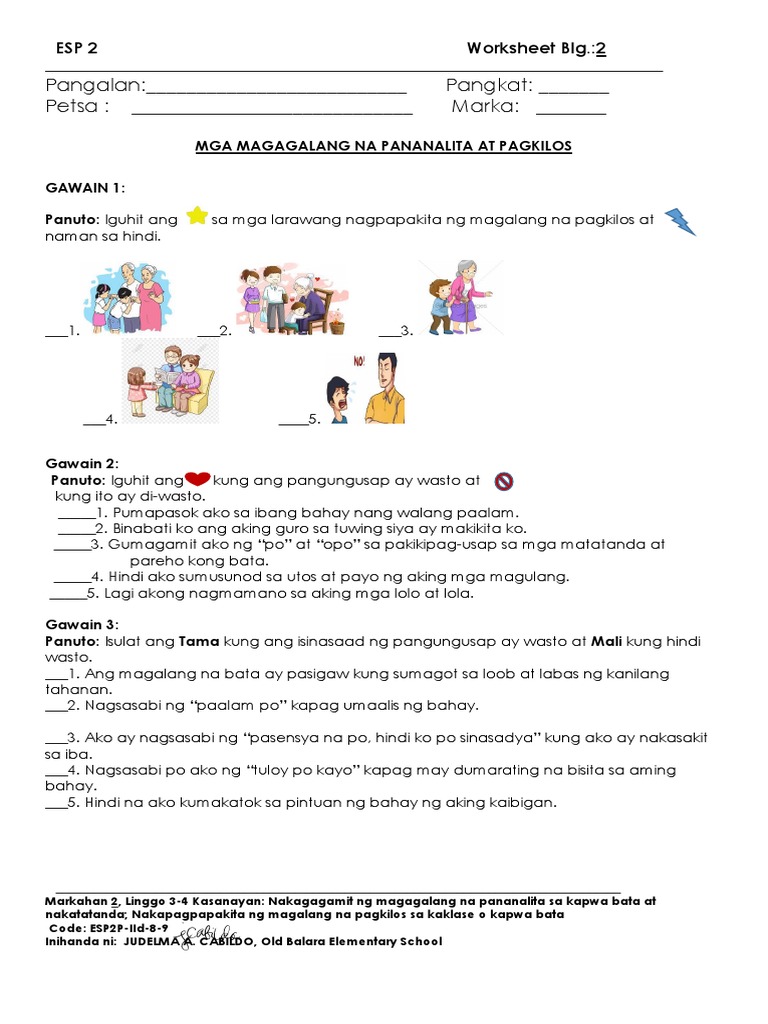 Q2 ESP2 Worksheet WK 3 4 1 | PDF