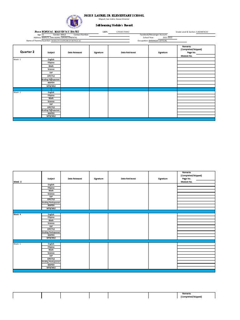 Learning Module Record Abatayo | PDF
