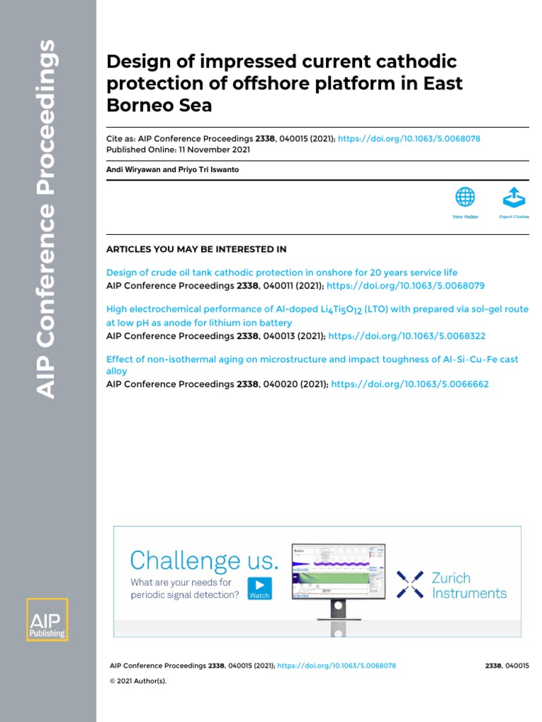 Design of Impressed Current Cathodic Protection of Offshore Platform in ...