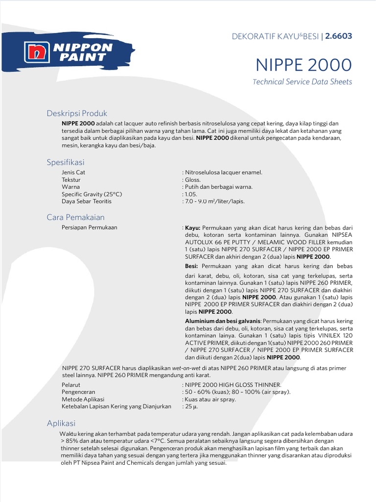 Dokumen - Tips - Nippe 2000 Data Sheet Paint | PDF