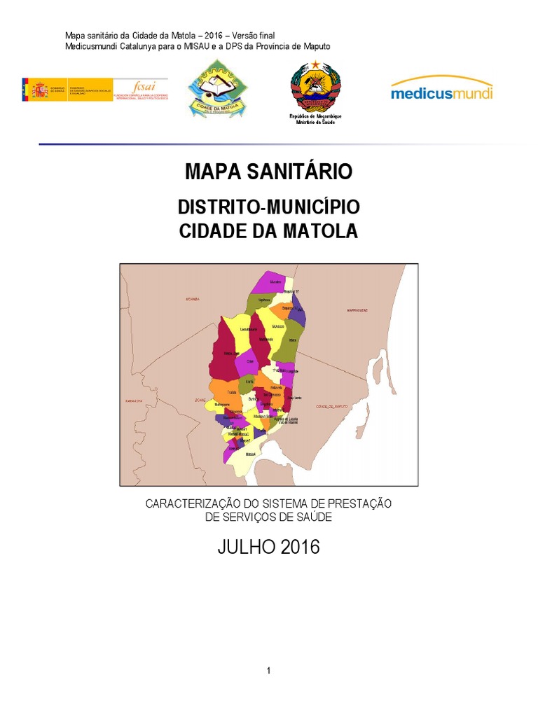 Mapa Sanitário da Matola 2016 | PDF | Cidade | Serviço Nacional de Saúde