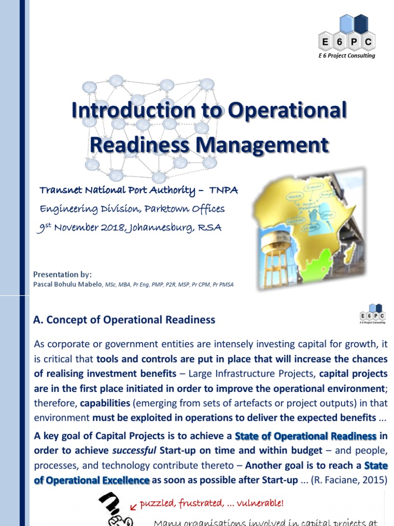 Operational Readiness Planning Intro Transnet18 | PDF | Project ...