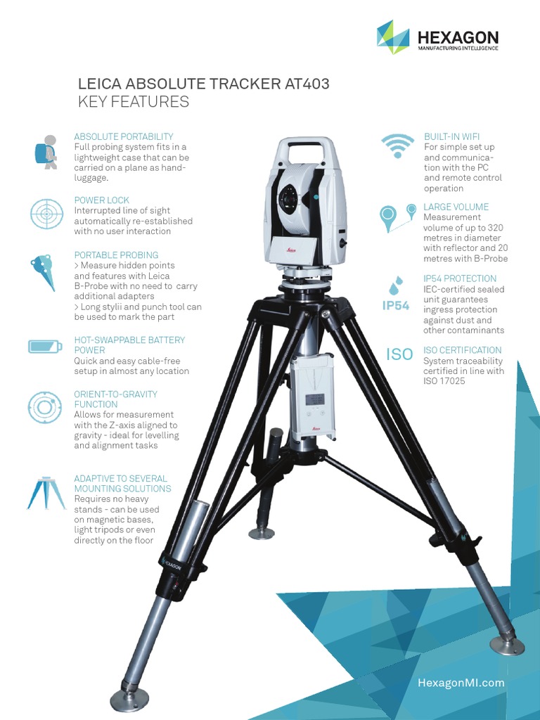 Leica Absolute Tracker At403 Key Features: Built-In Wifi Absolute ...