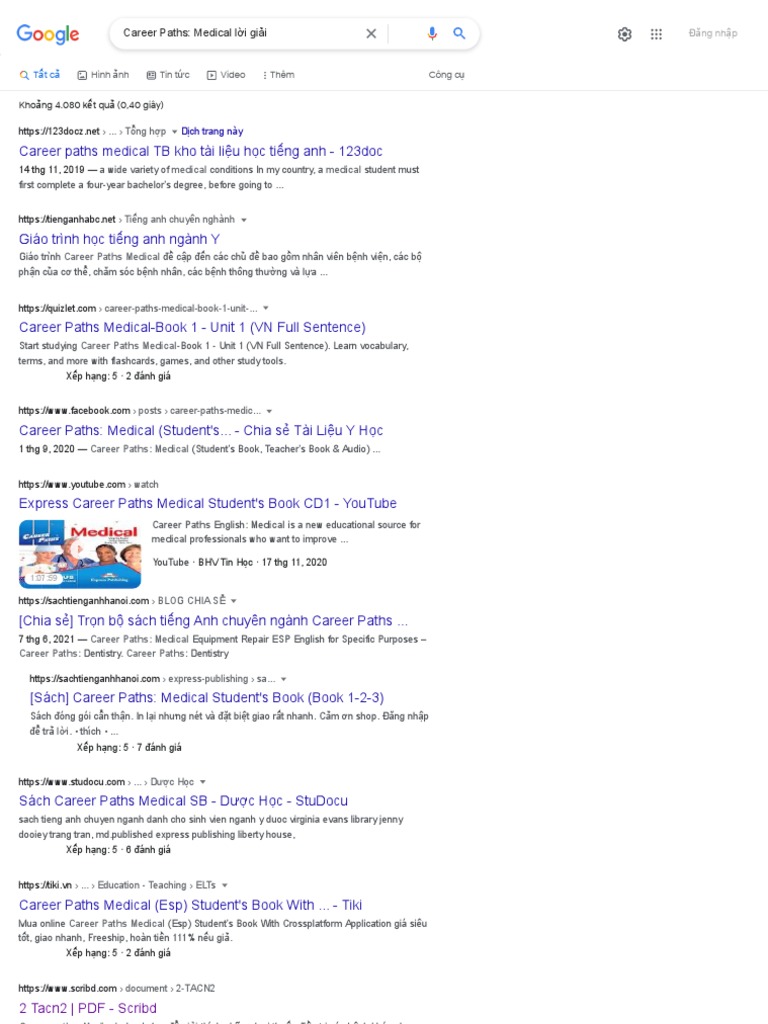 Career Paths - Medical lời giải - Tìm trên Google | PDF Career Paths - Medical lời giải - Tìm trên Google | PDF