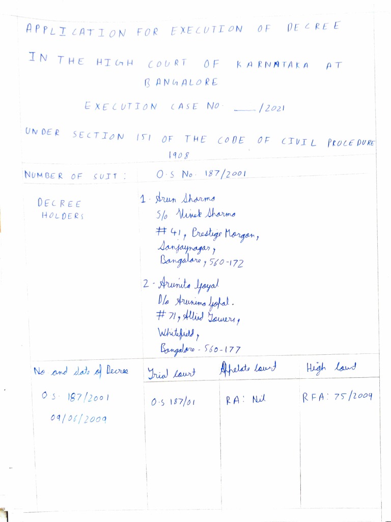 10 Execution Petition | PDF