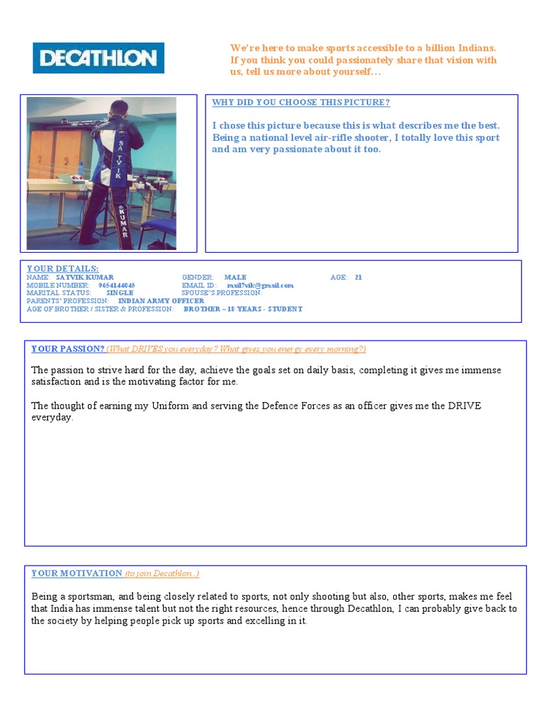 Decathlon Interview Sheet Omni | PDF | Communication