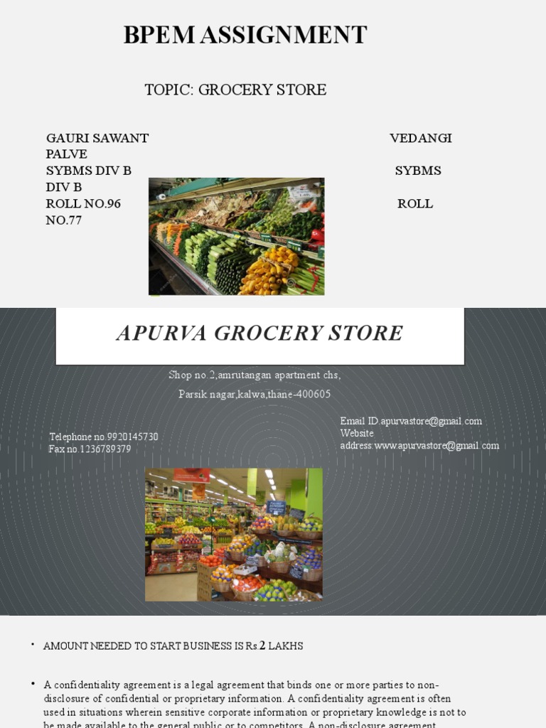 Bpem Assignment: Topic: Grocery Store | PDF | Grocery Store | Non ...