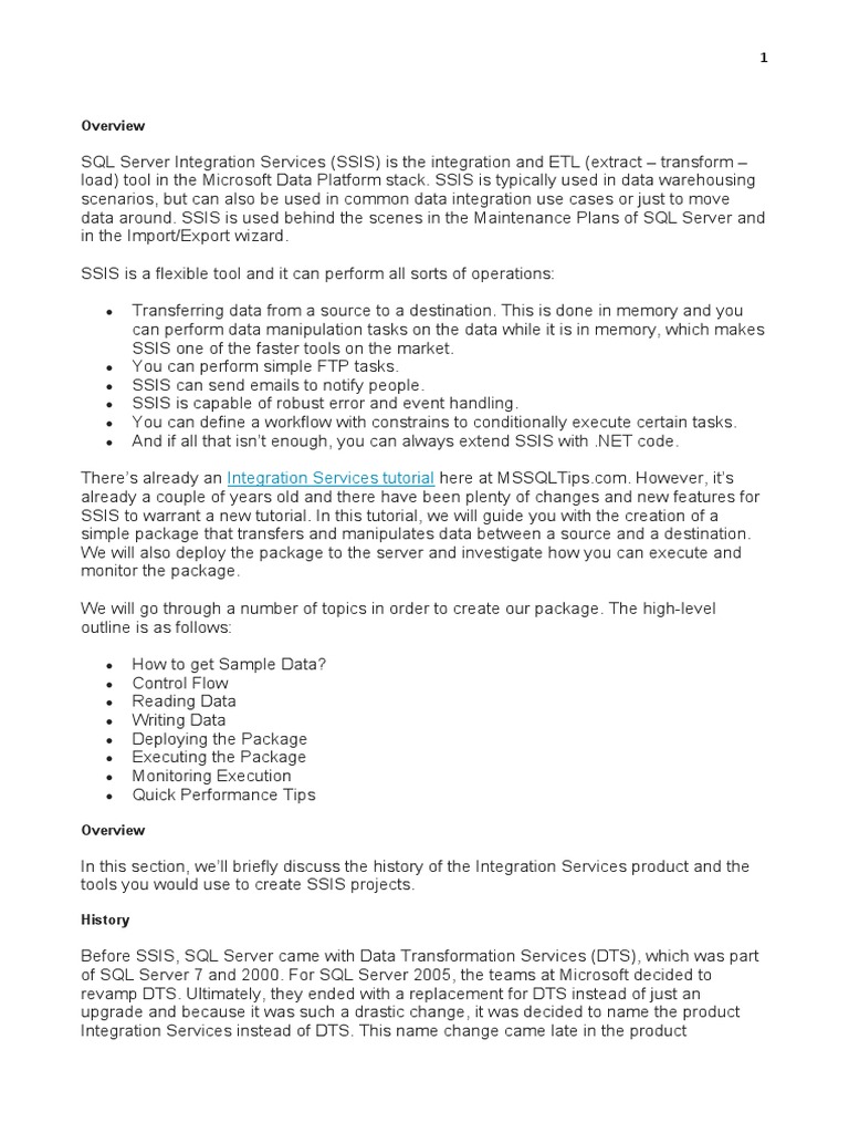 Integration Services Tutorial | PDF | Microsoft Sql Server | Computer Data