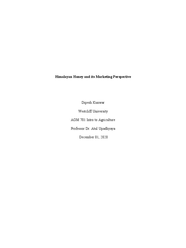 Research Paper in Himalayan Honey - Nepal | PDF | Marketing | Brand