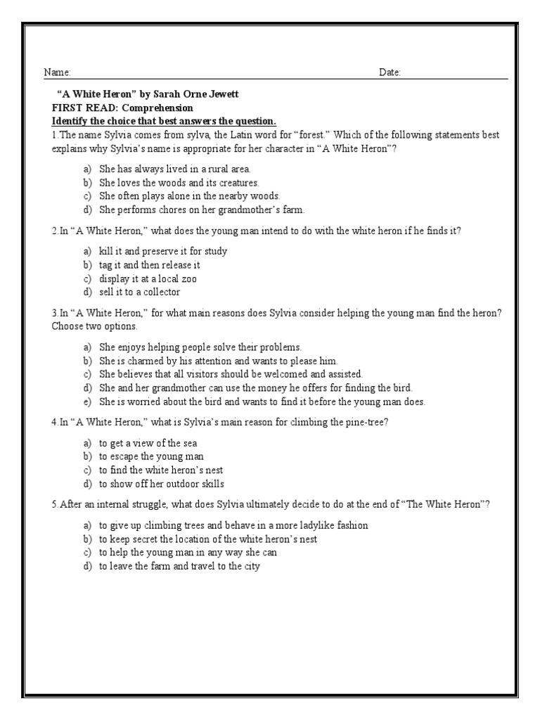 A White Heron Sarah Jewett