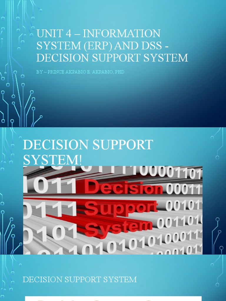 Information System (ERP) and DSS - Decision Support Systems | PDF ...