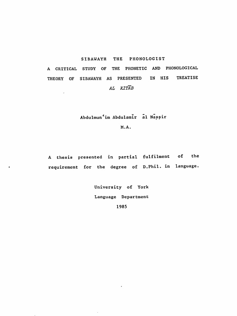 Sibawayh's Phonetic Theory Analysis | PDF | Arabic | Human Communication
