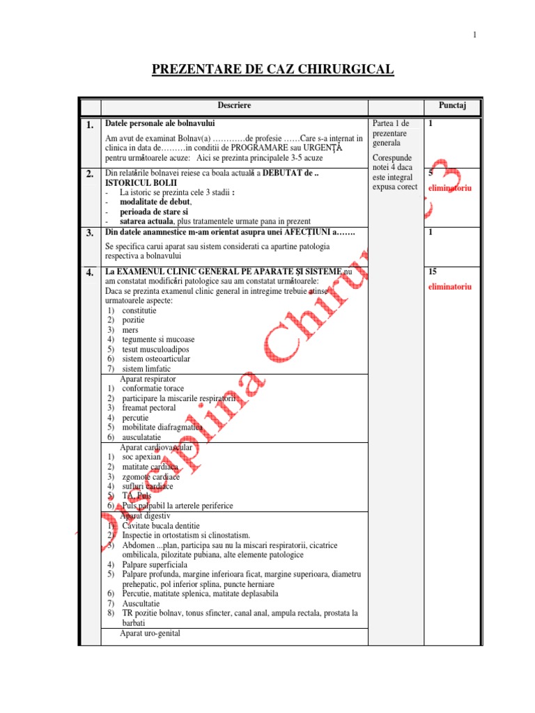 Schema Prezentare de Caz | PDF