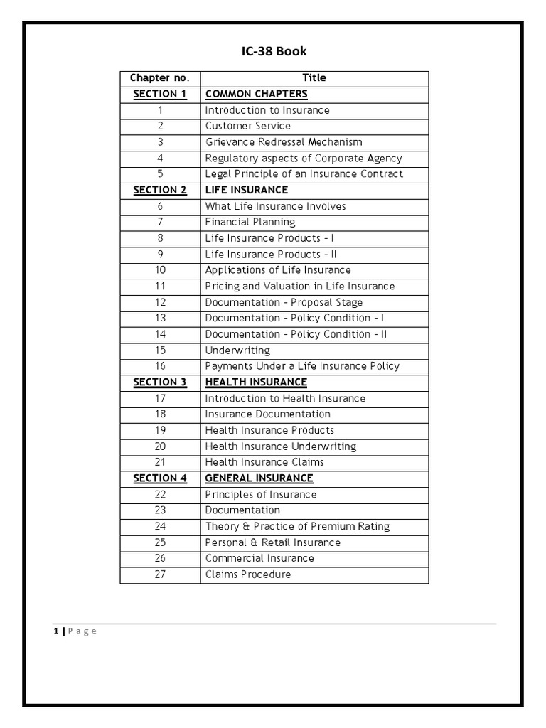 IC 38 Book June 2016 - Final-1 | PDF | Insurance | Life Insurance