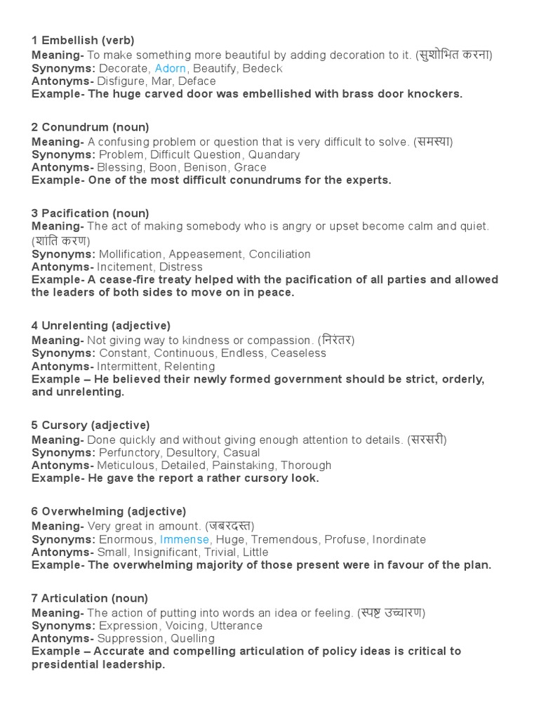 Daily Vocabulary Words List | PDF | Lexical Semantics | Semantic Units