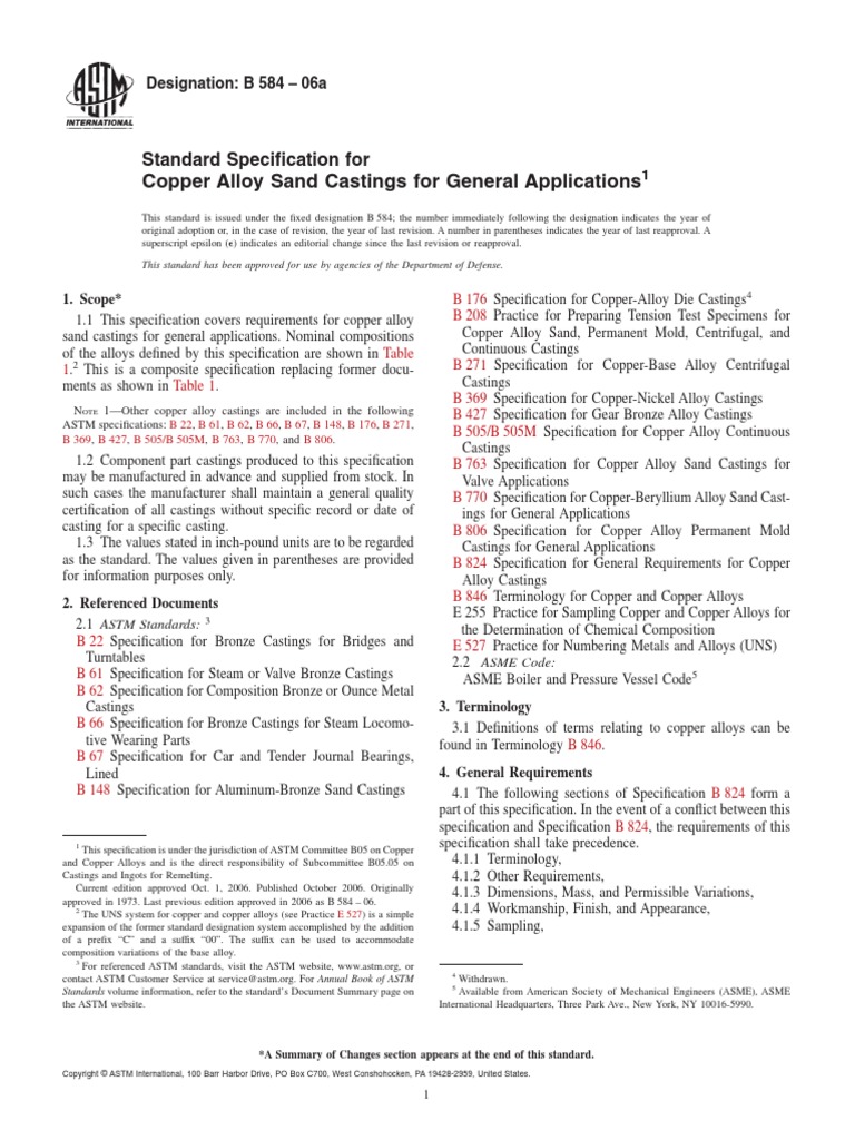 Astm B584 | PDF | Pascal (Unit) | International System Of Units