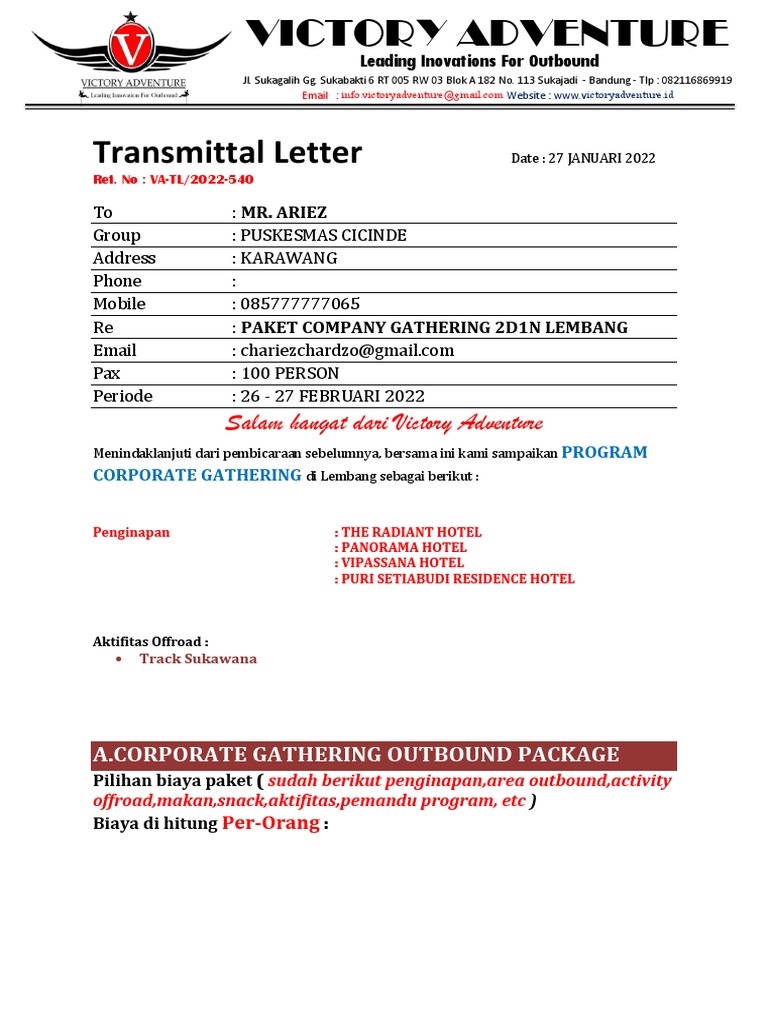 Puskesmas Cicinde Karawang (2D1N Package) | PDF