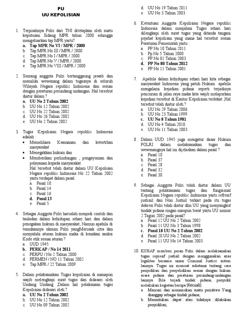 UU Kepolisian dan Tugas Polri | PDF