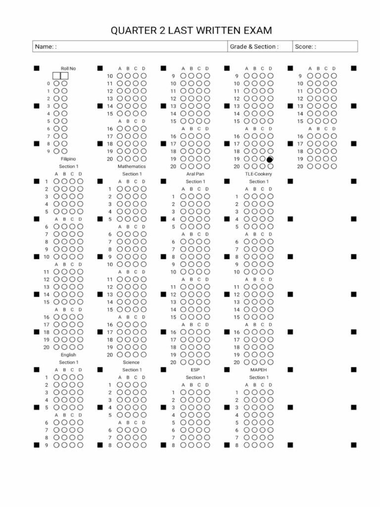 Last Written Exam Answer Sheet Evalbee | PDF