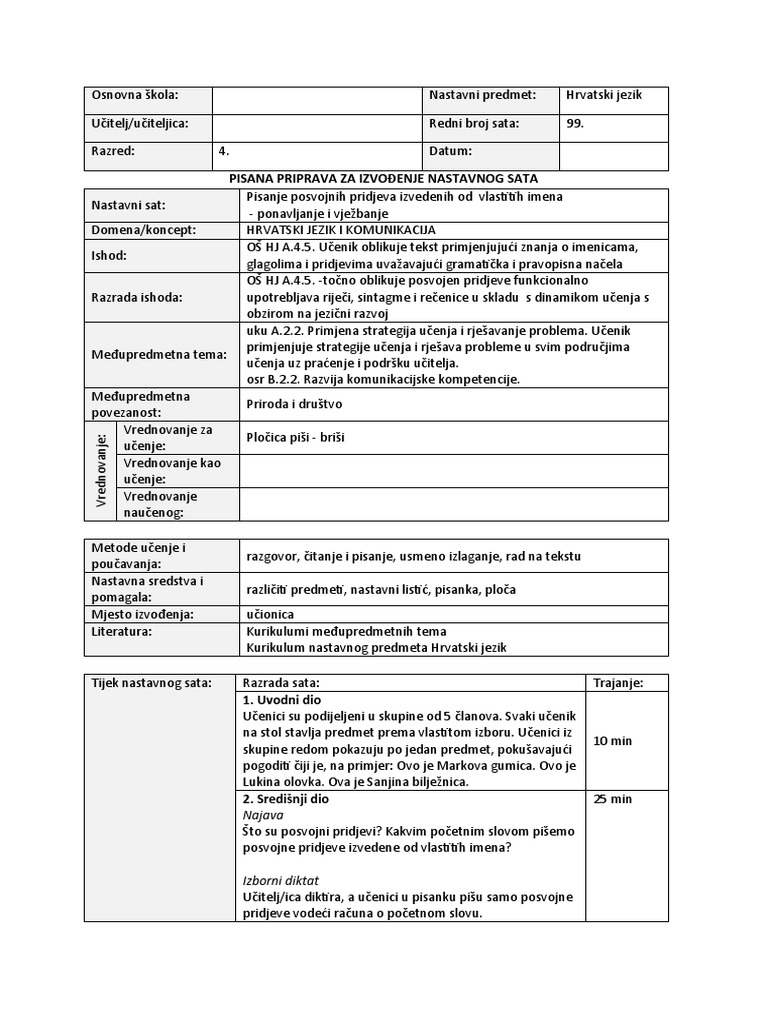 099 +JIK Posvojni+pridjevi+izvedeni+od+vlastitih+imena+-VIP | PDF