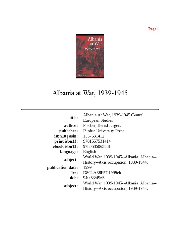 Albania at War, 1939-1945-Bernd Jürgen Fischer | PDF | Benito Mussolini ...