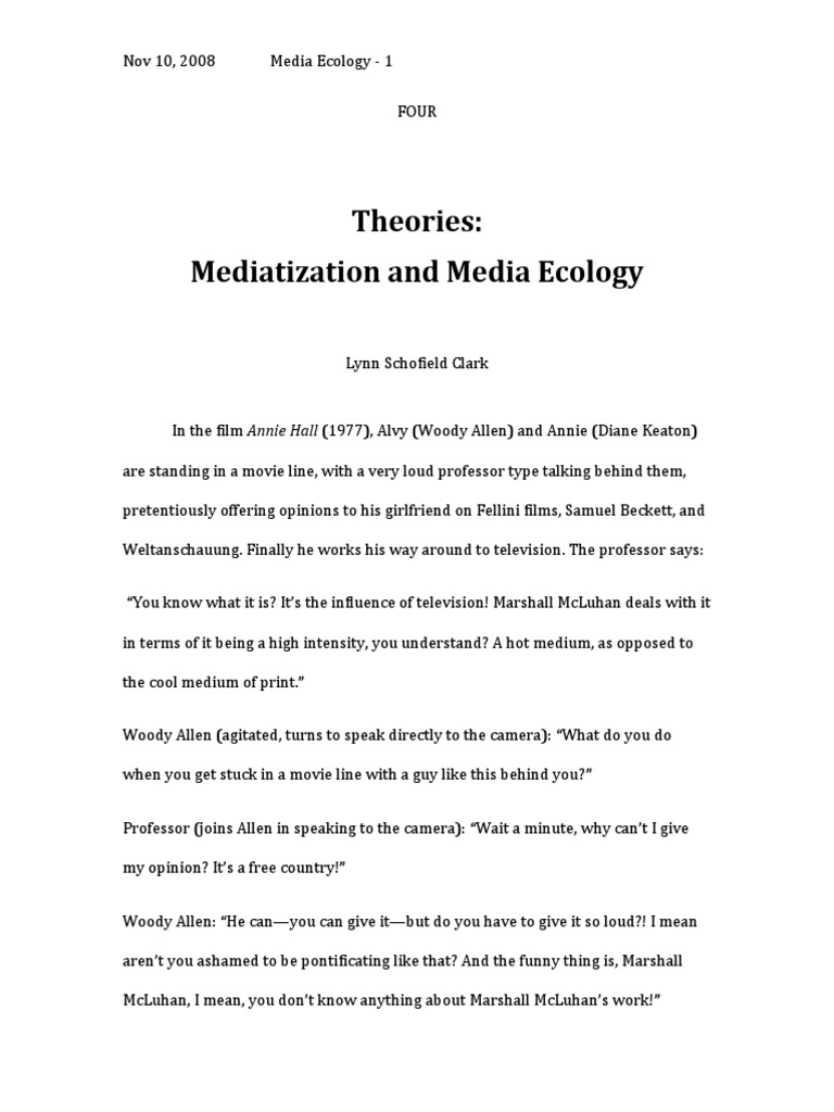 Theories Mediatization and Media Ecology | PDF | Communication | Science