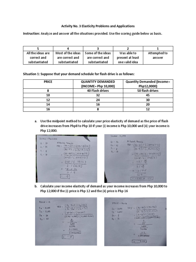 Activity No 3. ELASTICITY APPLICATION-FIGUEROA | PDF | Demand | Price ...