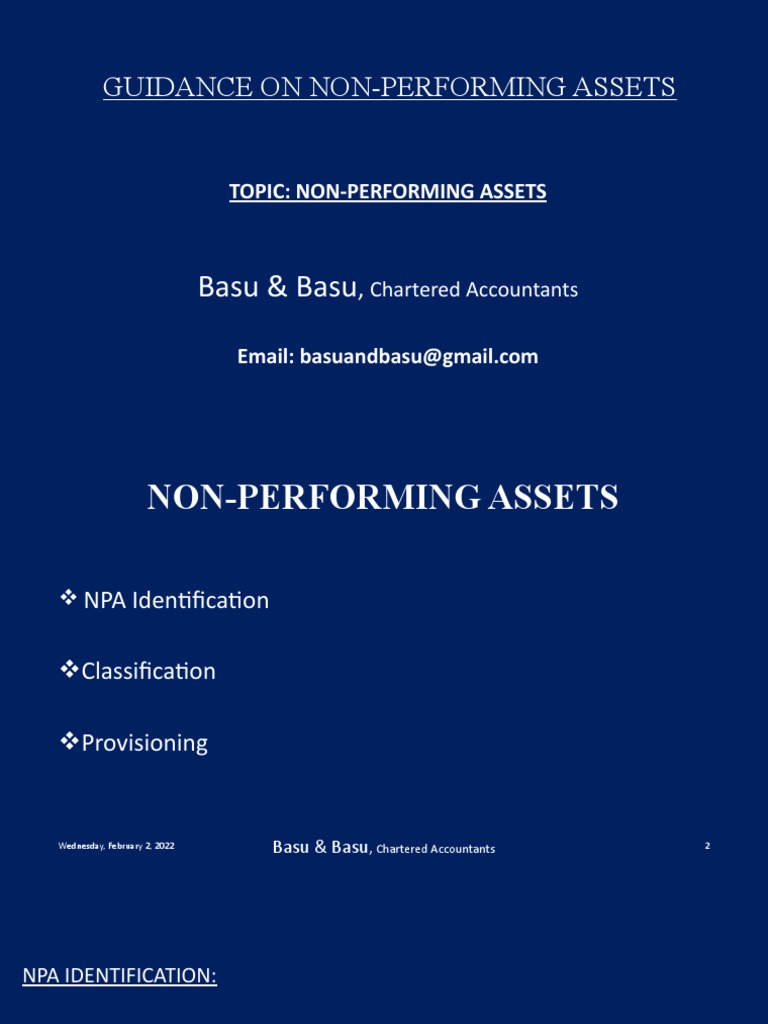 NPA Provisioning and Classification Guide | PDF | Loans | Banks