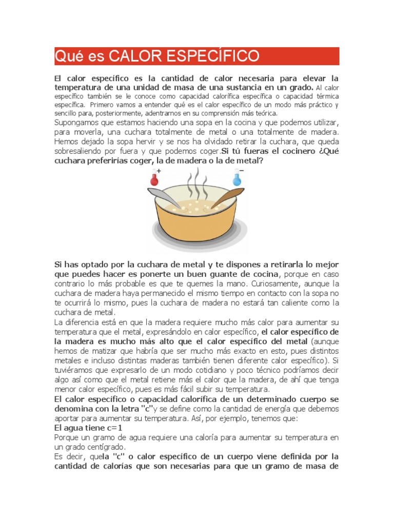 Qué Es CALOR ESPECÍFICO | PDF | Caloría | Calor