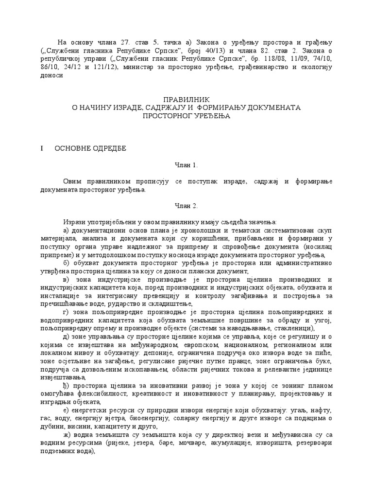 069_13 Pravilnik o Načinu Izrade, Sadržaju i Formiranju Dokumenata ...