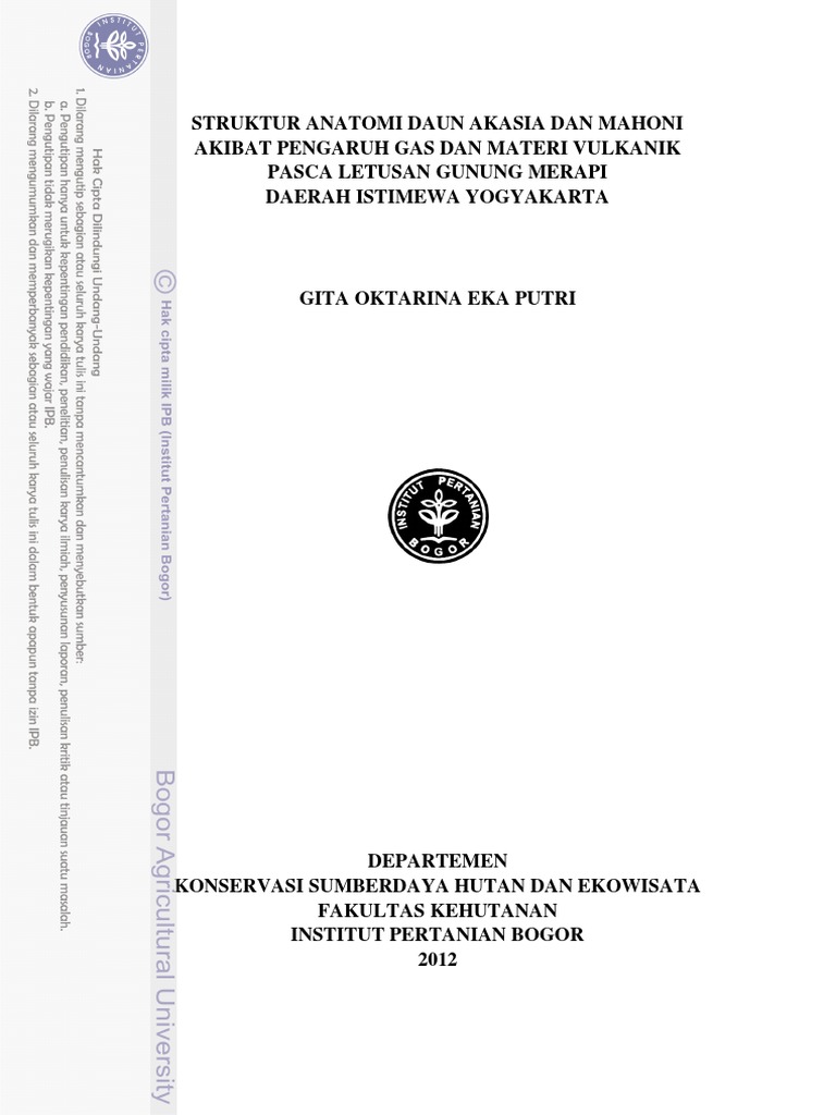 Struktur Anatomi Daun Akasia Dan Mahoni Akibat Pengaruh Gas Dan Materi ...