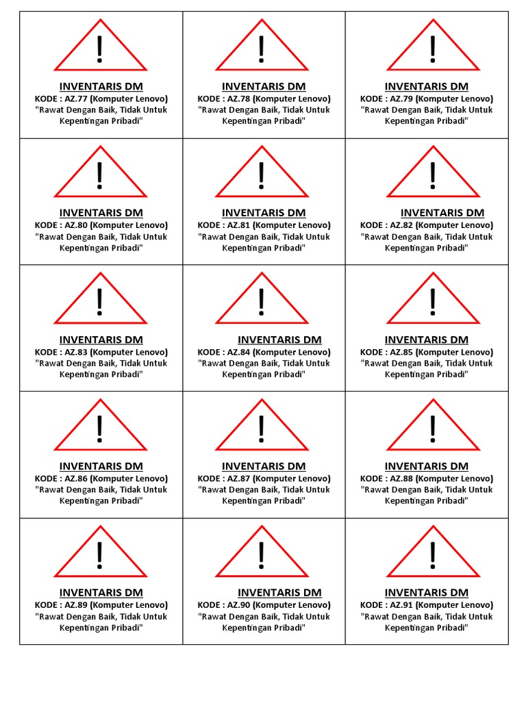 Label Inventaris DM | PDF
