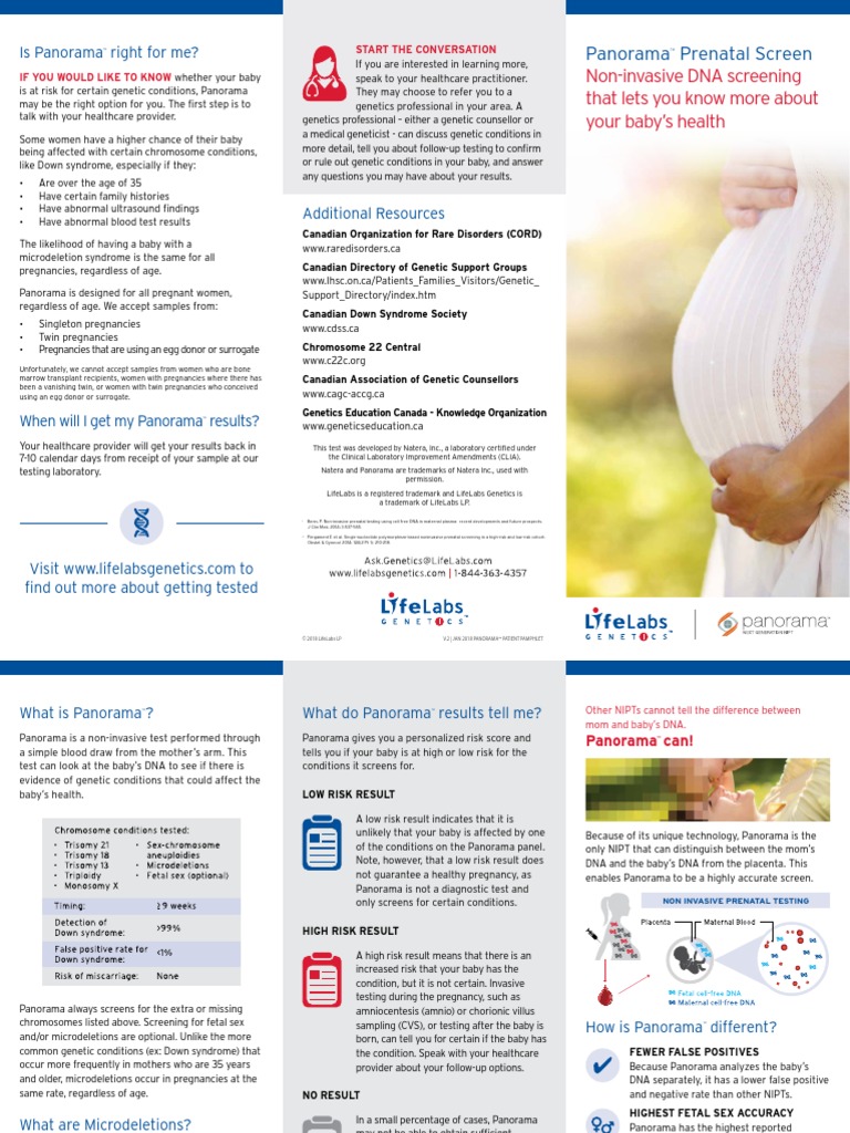 Panorama Prenatal Screen NIPT Infopack | PDF | Twin | Diseases And ...