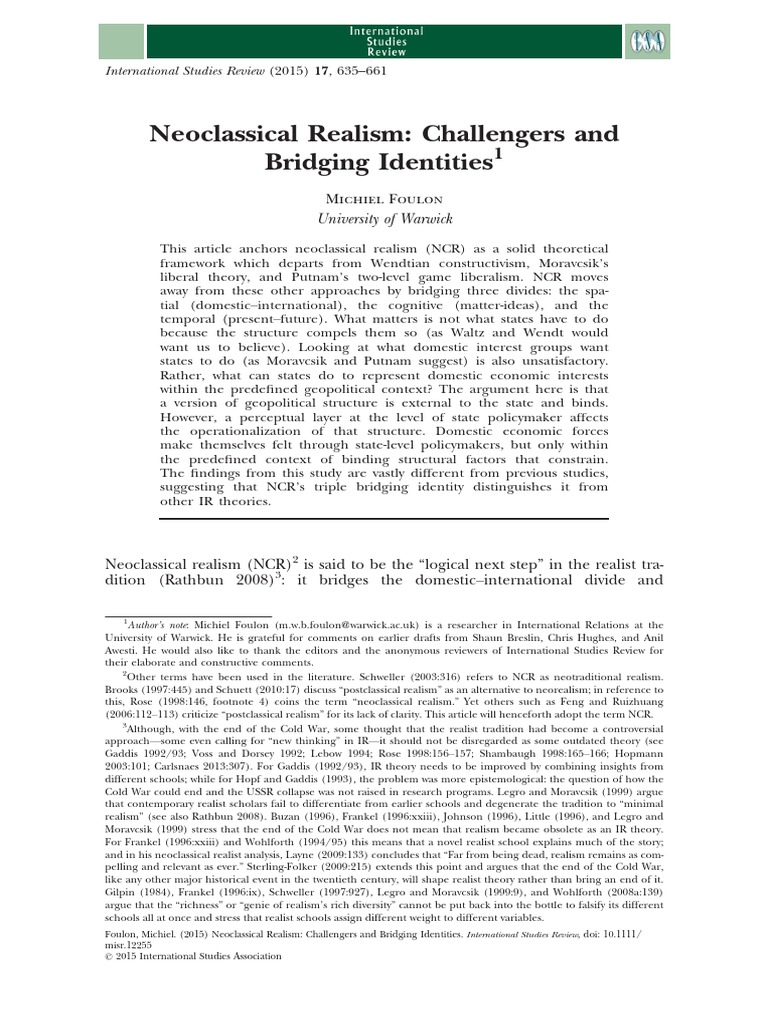Neoclassical Realism | PDF | Science | International Relations