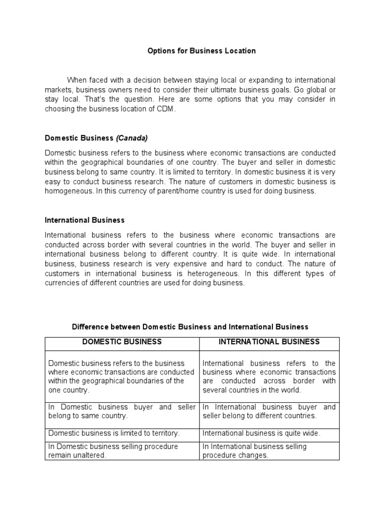 Choosing Your Business Location Options | PDF | Employment | Taxes