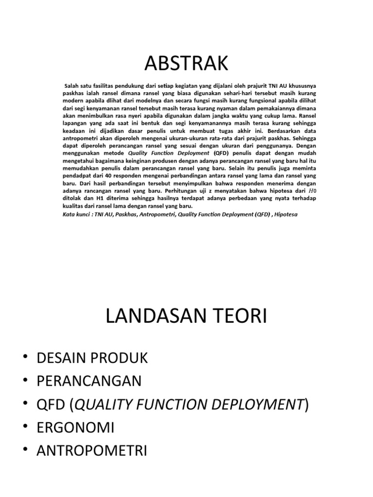 Pembuatan Rumah Mutu (QFD) | PDF