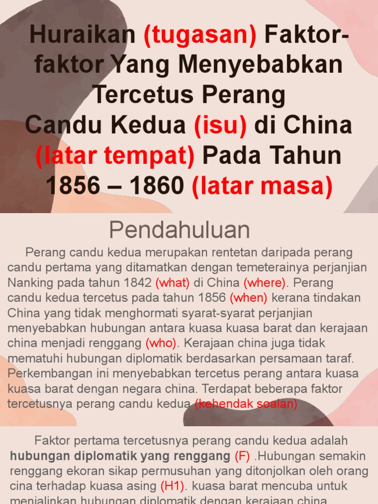 Faktor - Faktor Tercetusnya Perang Candu Kedua | PDF