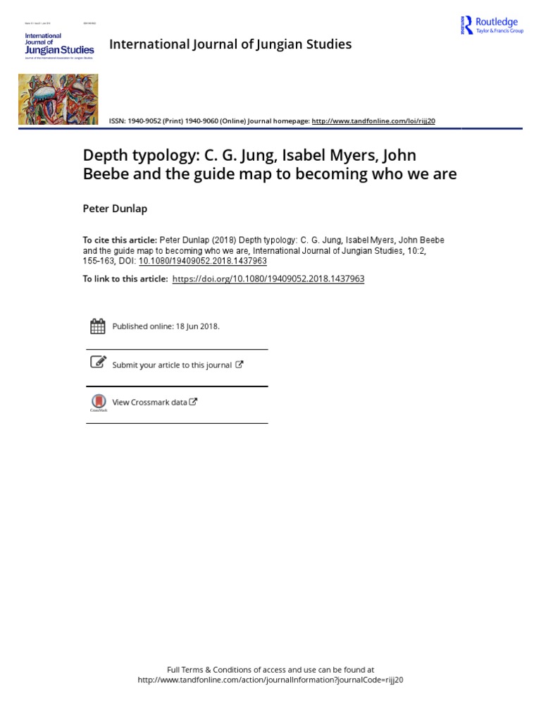 Depth Typology: C. G. Jung, Isabel Myers, John Beebe and The Guide Map ...