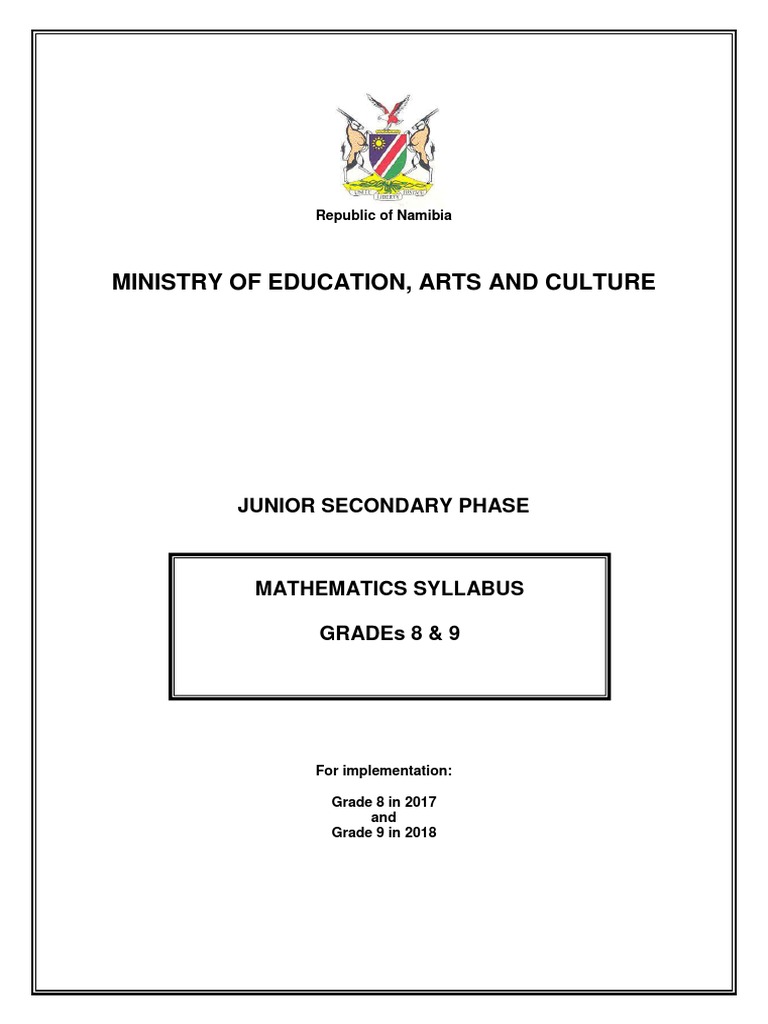 JSC Syllabuses Math Sep2016 | PDF | Area | Cartesian Coordinate System