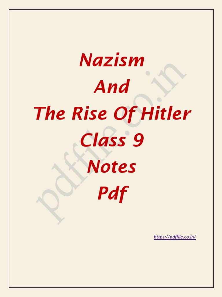 Nazism and The Rise of Hitler Notes PDF | PDF | Weimar Republic | Nazi ...