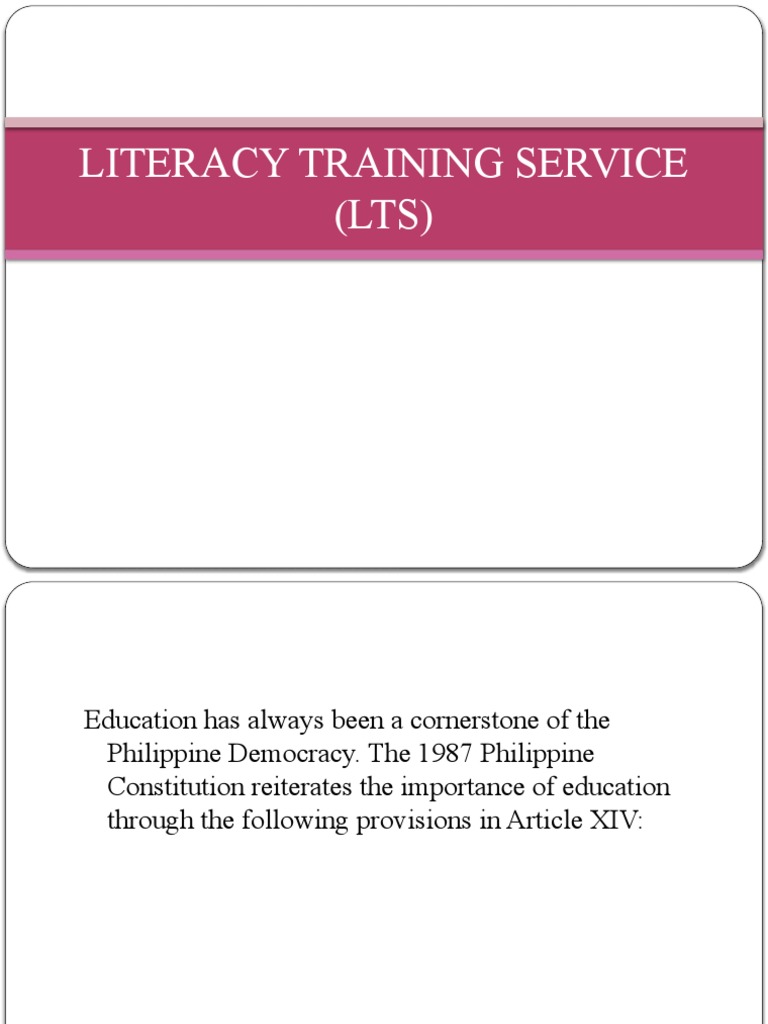 Literacy Training Service (LTS) | PDF | Human | Self