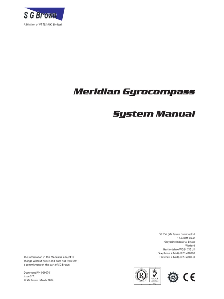 Abcdef: Meridian Gyrocompass System Manual | PDF | Gyroscope | Surveying