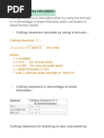 Punch and Die Clearance Calculation Guide | PDF | Sheet Metal ...