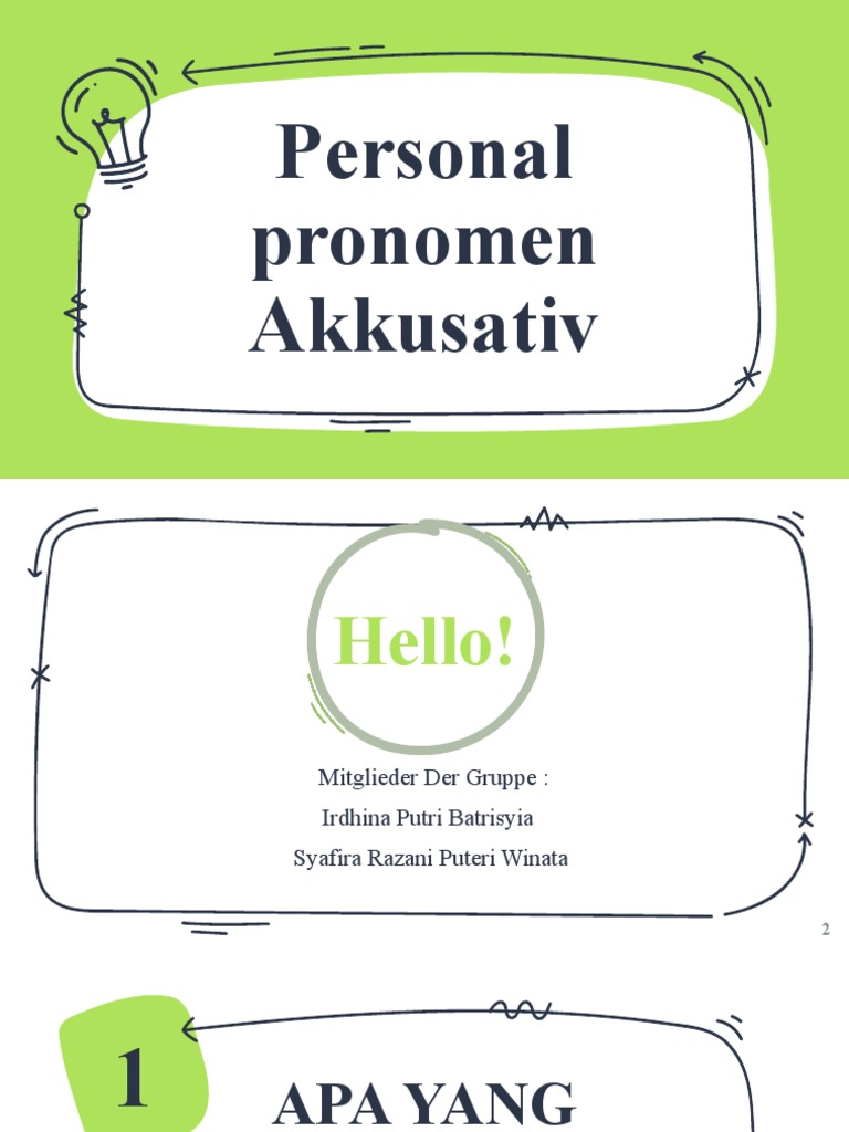 Personal Pronomen Akkusativ | PDF
