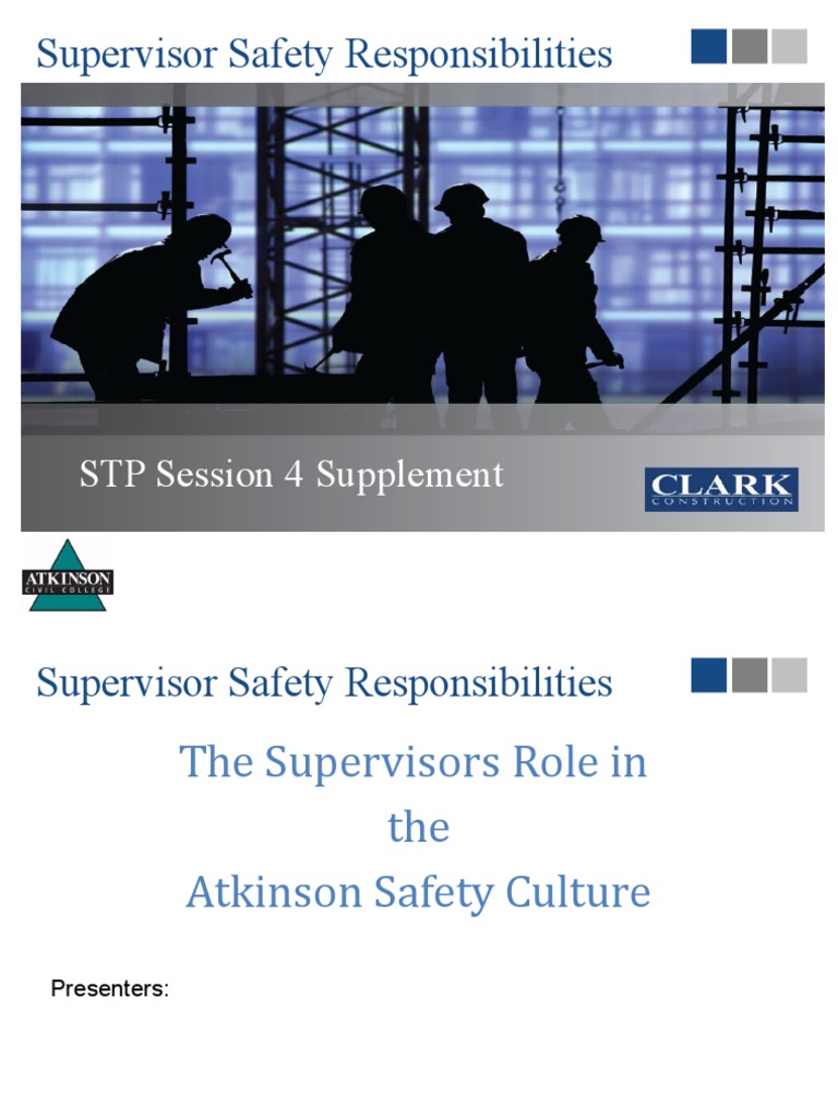 STP Safety Responsibilities Session 4 Supplement Final | PDF ...