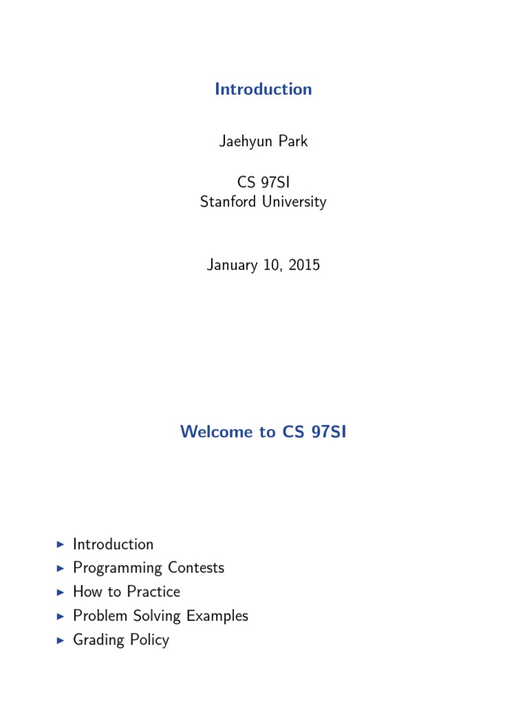 Jaehyun Park Cs 97si Stanford University Pdf Computer Programming Algorithms