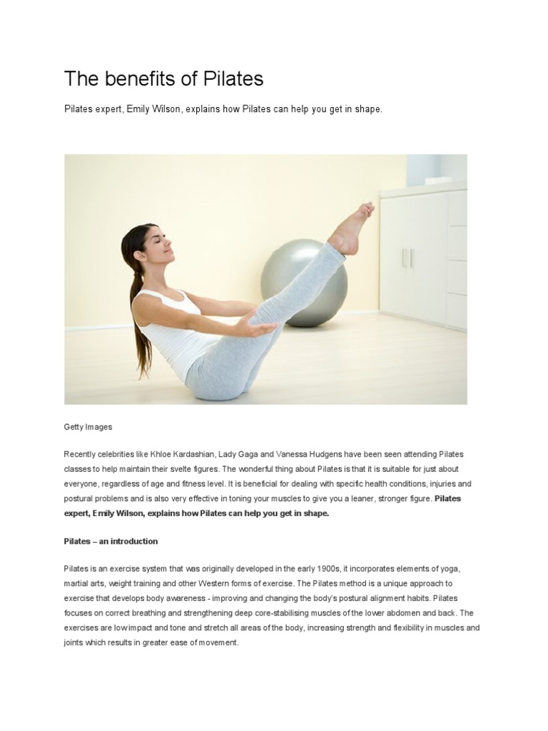 The Benefits of Pilates | PDF | Pilates | Pelvis