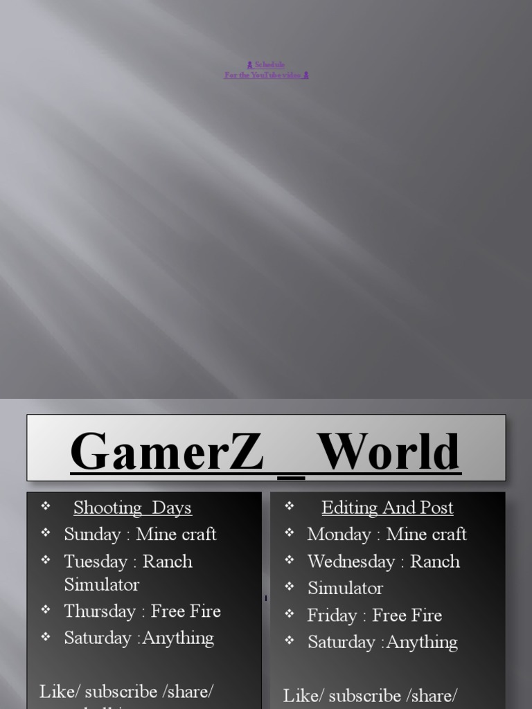Time Table Youtube | PDF | Games & Activities