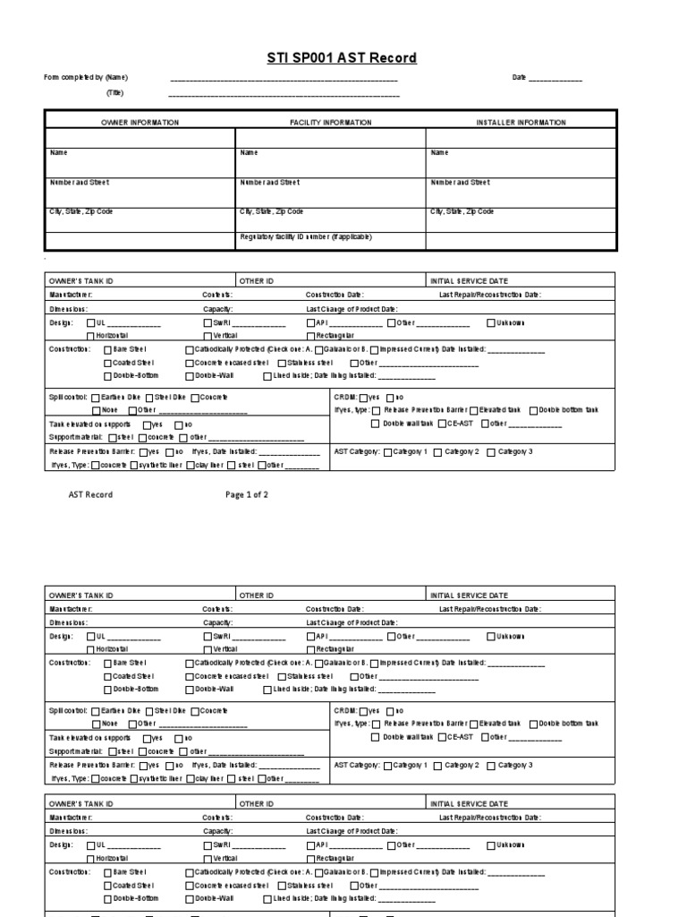 SP001 6th Edition Checklists | PDF | Leak | Valve